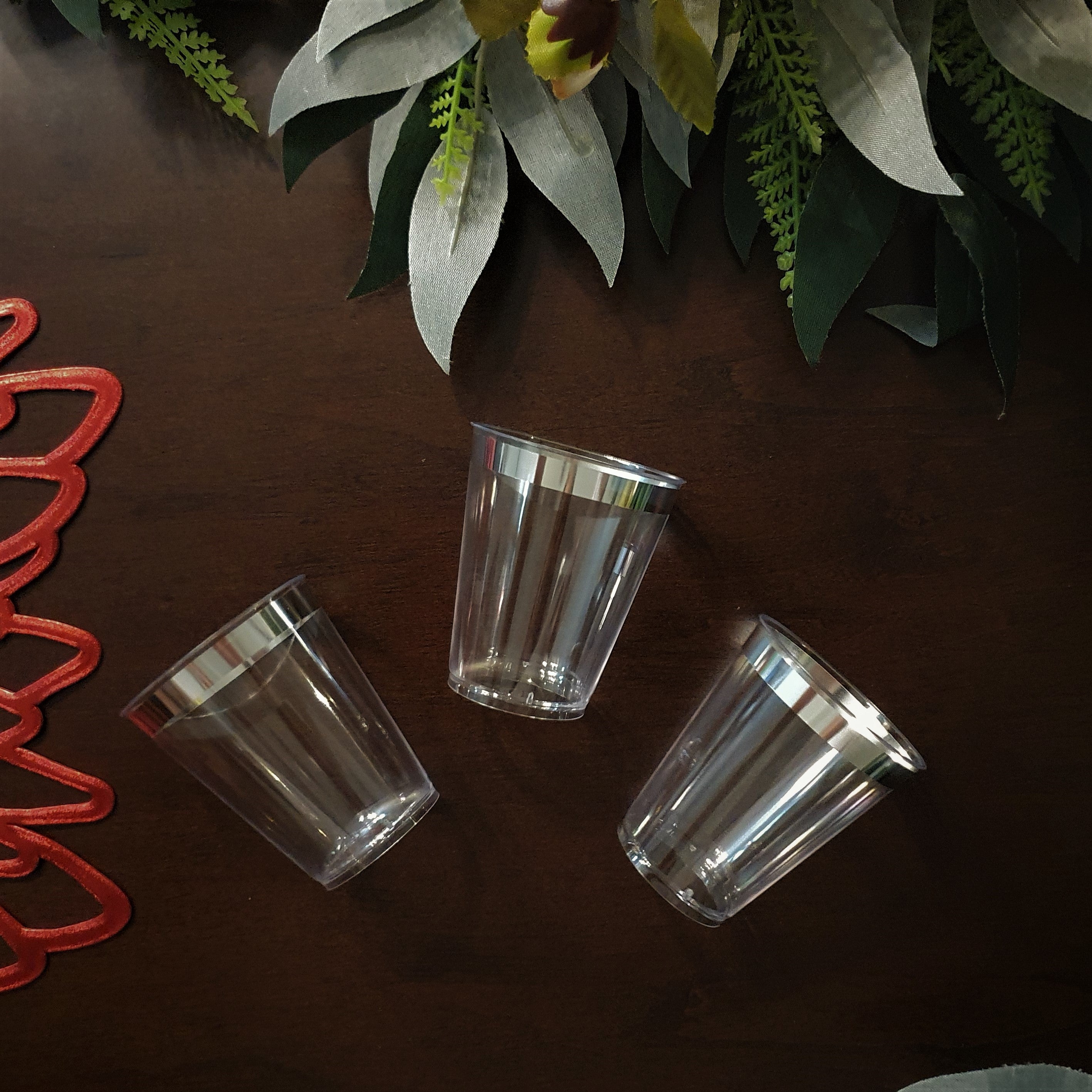 Shots borde metálico. Plateado, rose gold o dorado. Unidad – Vive tu mesa